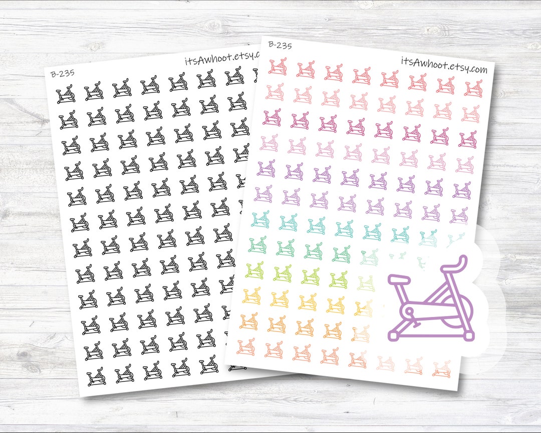 Spin Bike Planner Stickers, Cycling Bike Icon Sticker (B235) - Etsy