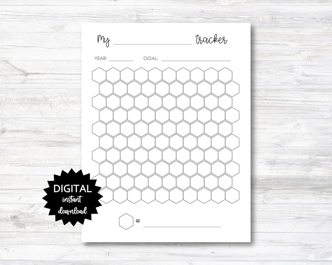 Hexagon Habit Tracker Printable, Habit Tracker, 100 Days to Habit ...