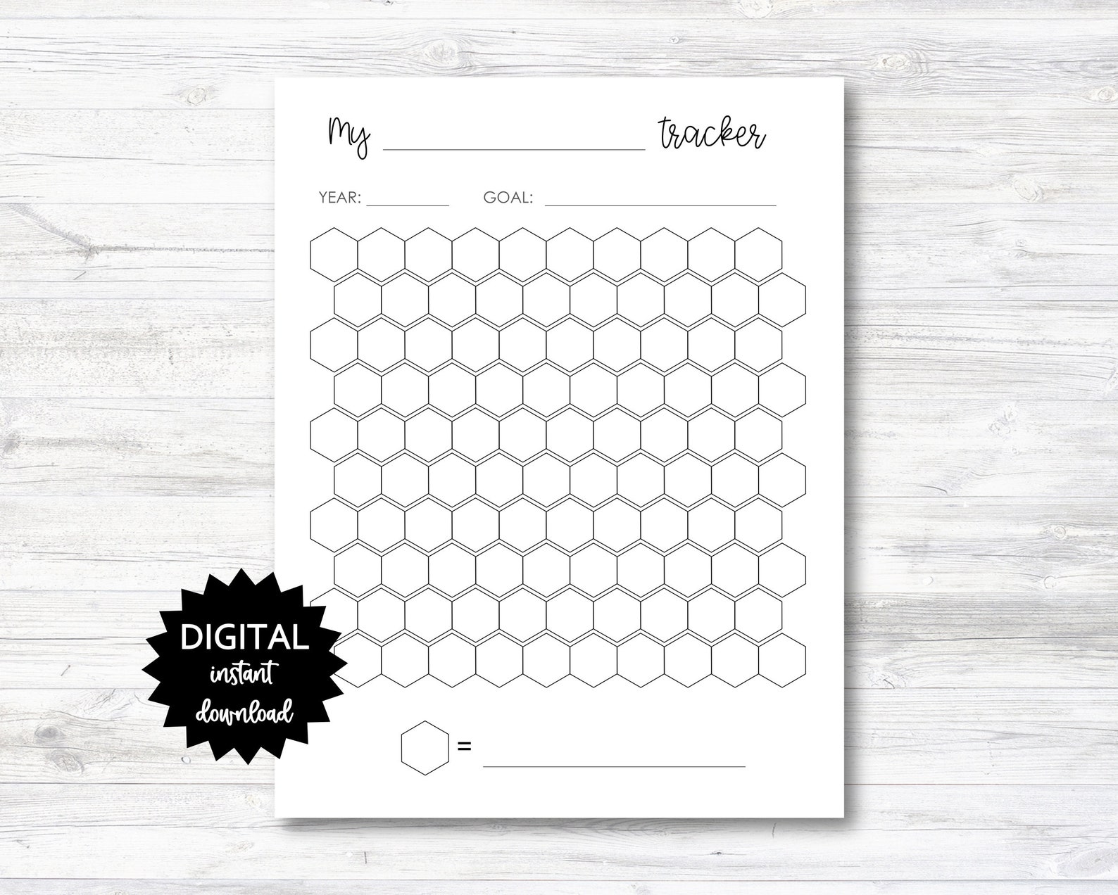 Hexagon Habit Tracker Printable Habit Tracker 100 Days to - Etsy
