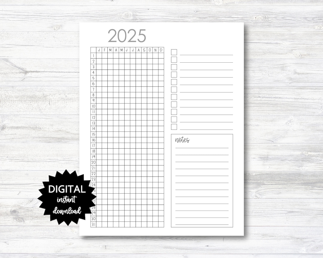 2025 Year/month Habit Tracker Printable, Habit Tracker, Digital ...