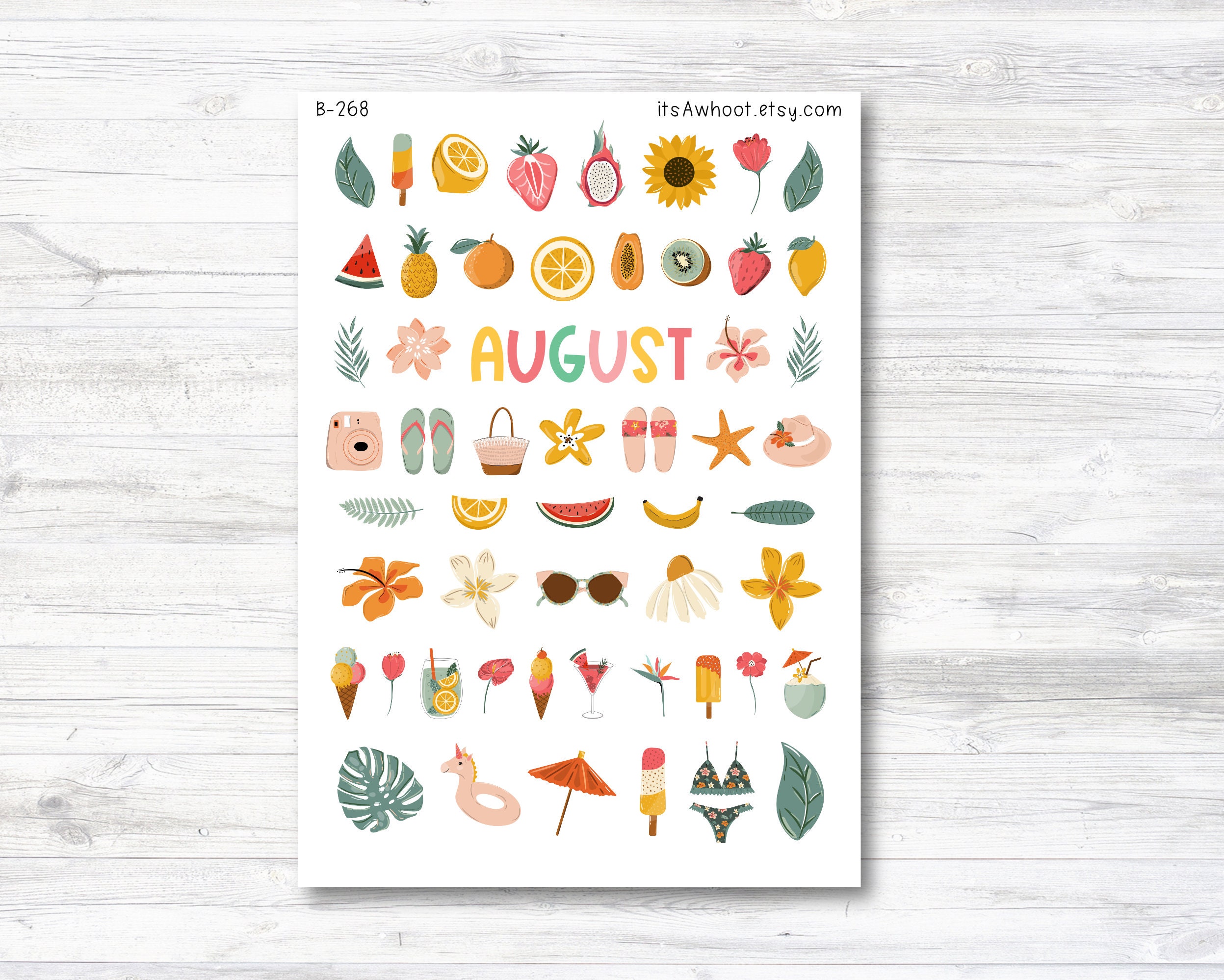 August Summer Clipart