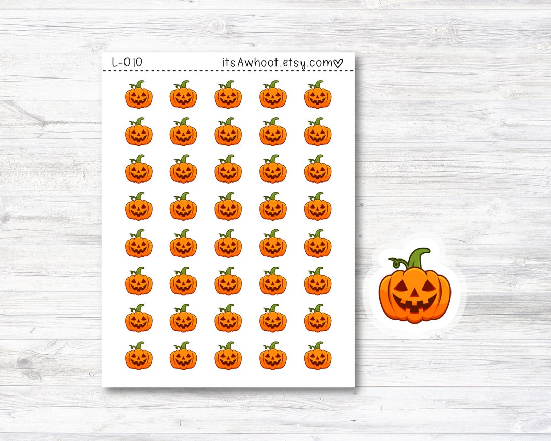 Jack-o-lantern Stickers - SMALL DECO SHEET .5" Stickers (L010) - Etsy