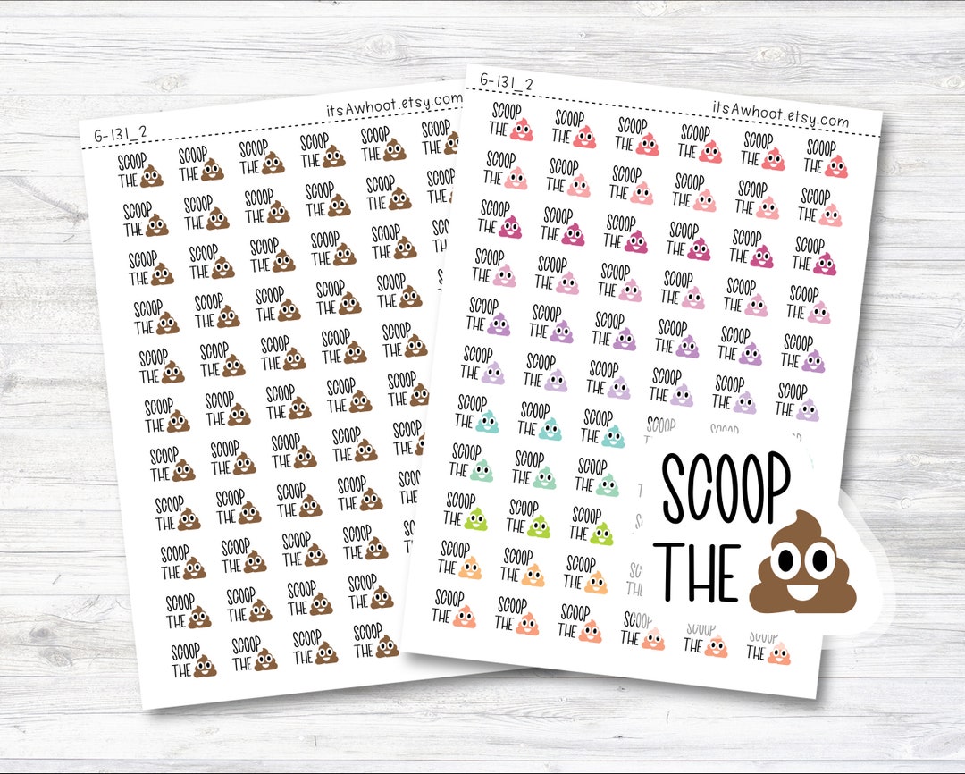 Scoop the Poop Sticker, Cat Litter Box Cleaning Reminder Planner ...