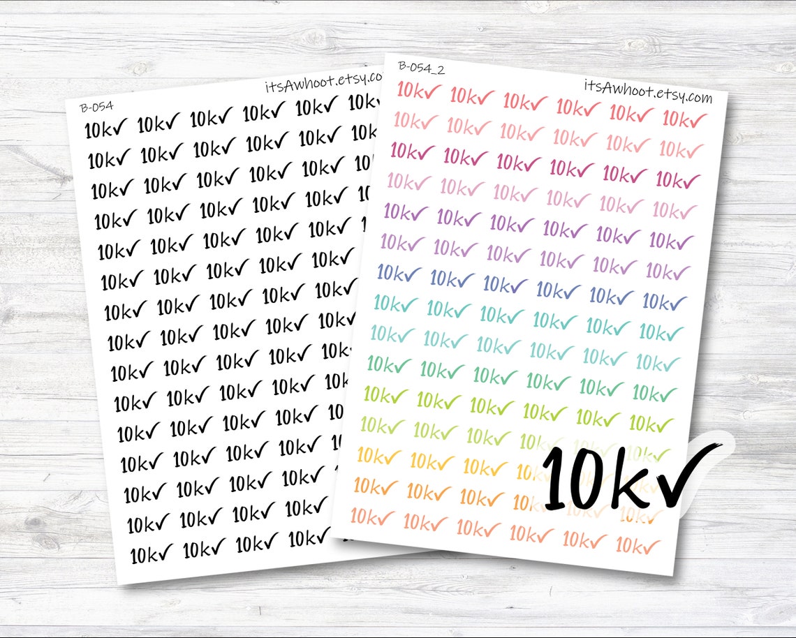 10k Check Steps Stickers, 10,000 Steps Planner Stickers, 10k Stickers ...