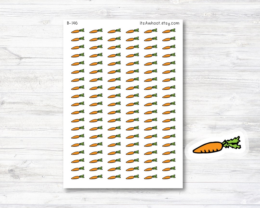 Carrot Doodle Icon Planner Stickers (B146) - Etsy