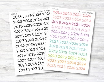 2024 Year Script Planner Stickers, XL 2024 Script Stickers, Year Script ...