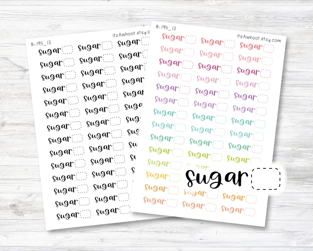 SUGAR Stickers, Sugar Script Planner Stickers (B195_13) - Etsy