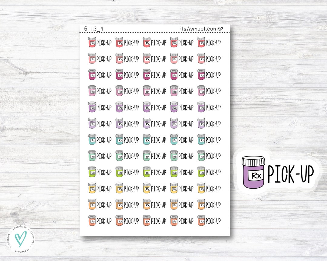Prescription Pick-up Icon Stickers, Prescription Pick-up Planner ...
