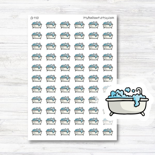 Bathtub Icon Sticker - Etsy