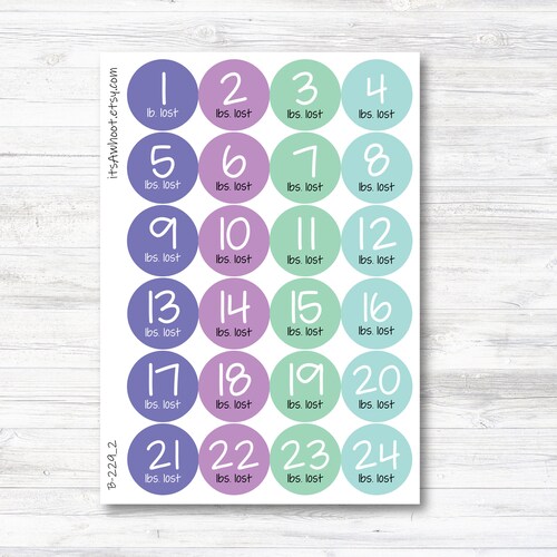 Weight Loss Milestone Stickers Lbs. Lost Stickers Pounds - Etsy