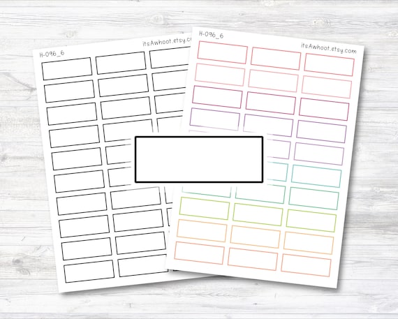 Large Blank Solid Line Box Label .6 Box Label Planner | Etsy