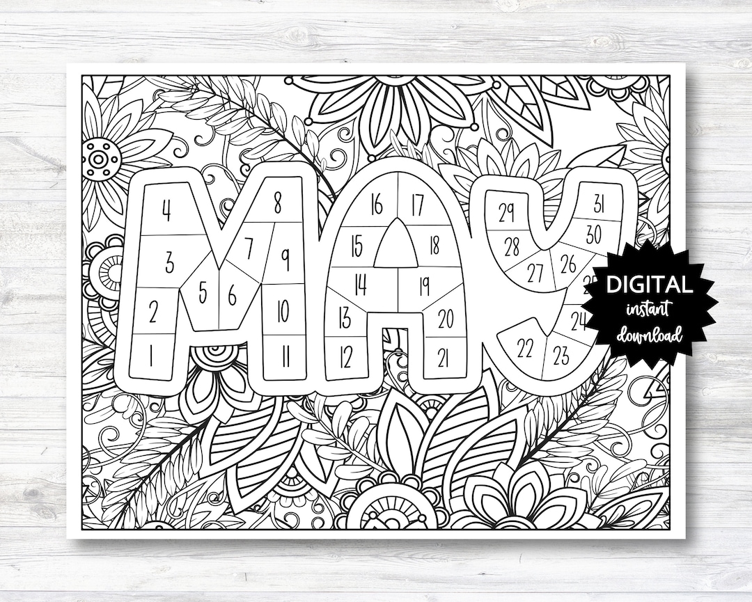 May Habit Tracker Coloring Sheet Printable, Month Habit Tracker ...