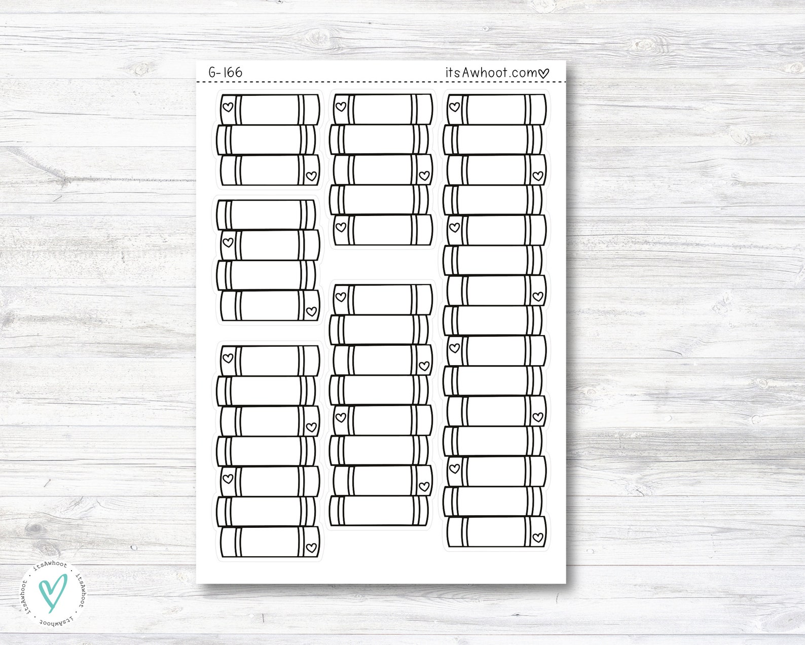 Book Stack Reading Tracker Stickers, Book Stack / Reading Sidebar ...