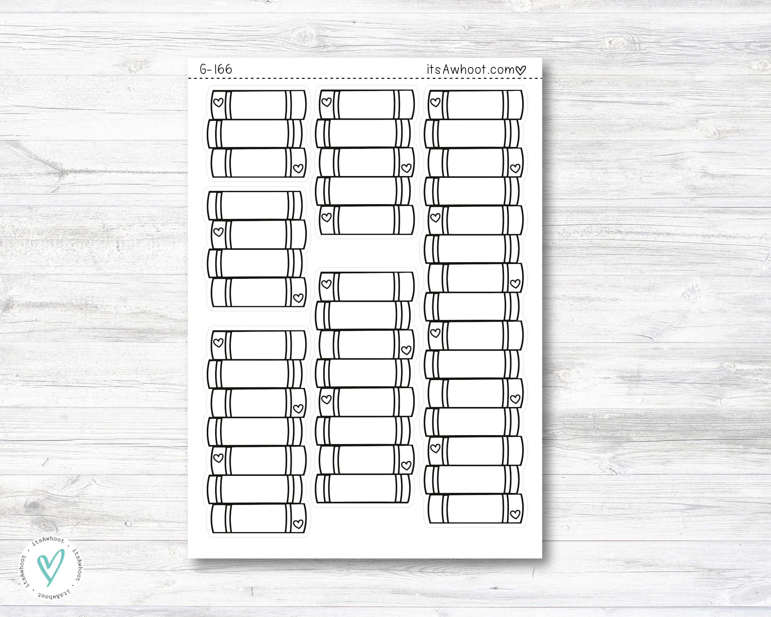 Book Stack Reading Tracker Stickers, Book Stack / Reading Sidebar ...