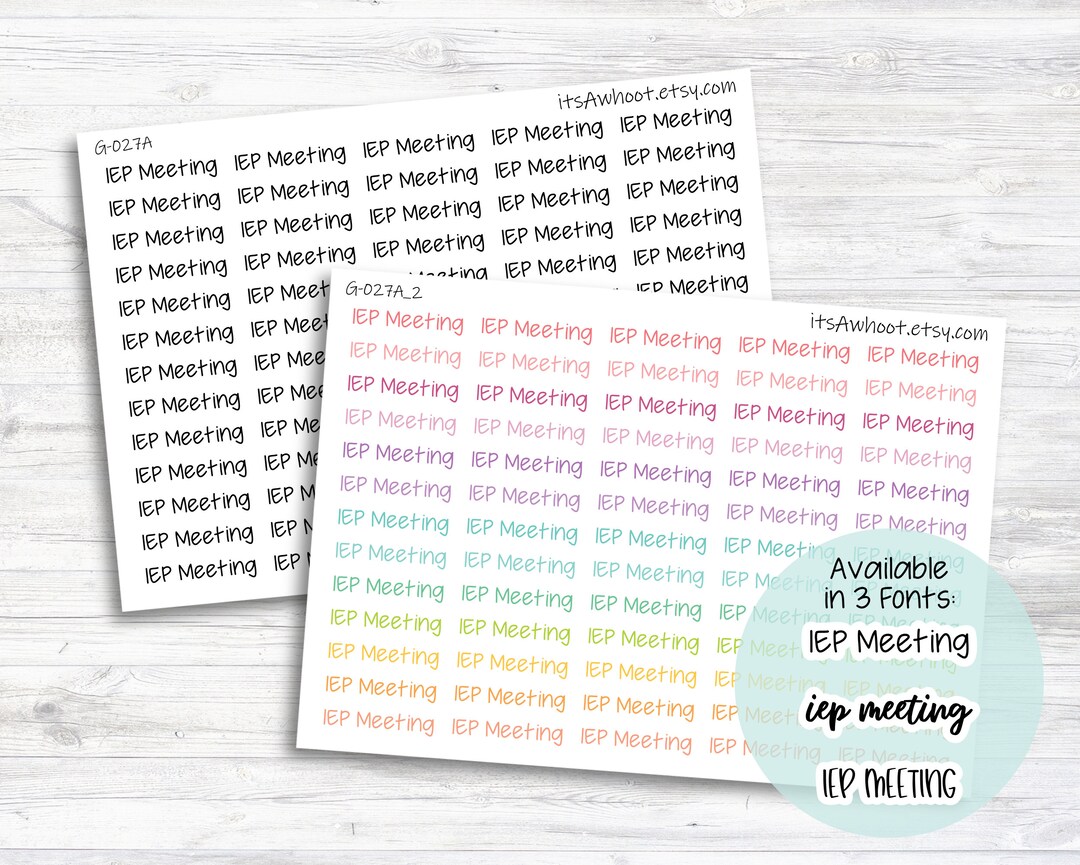 IEP Meeting Script Planner Stickers (G027) - Etsy