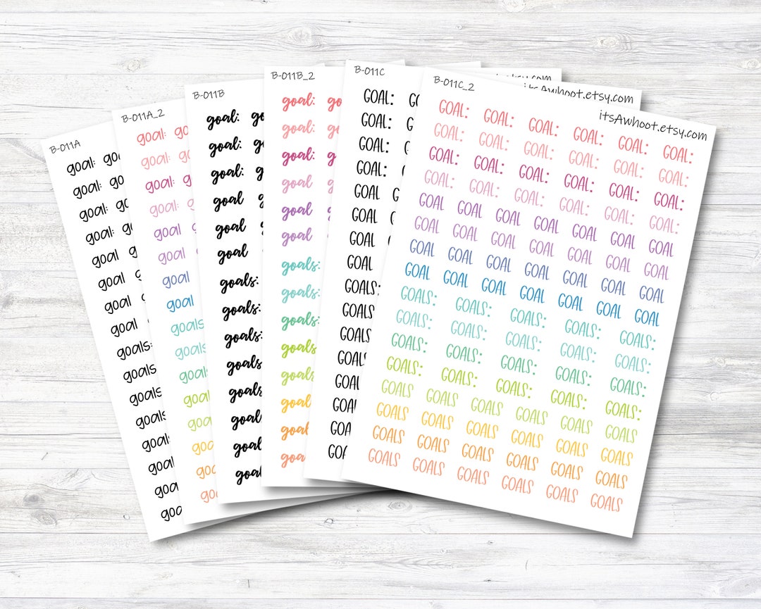 Goal Stickers (B011) - Etsy