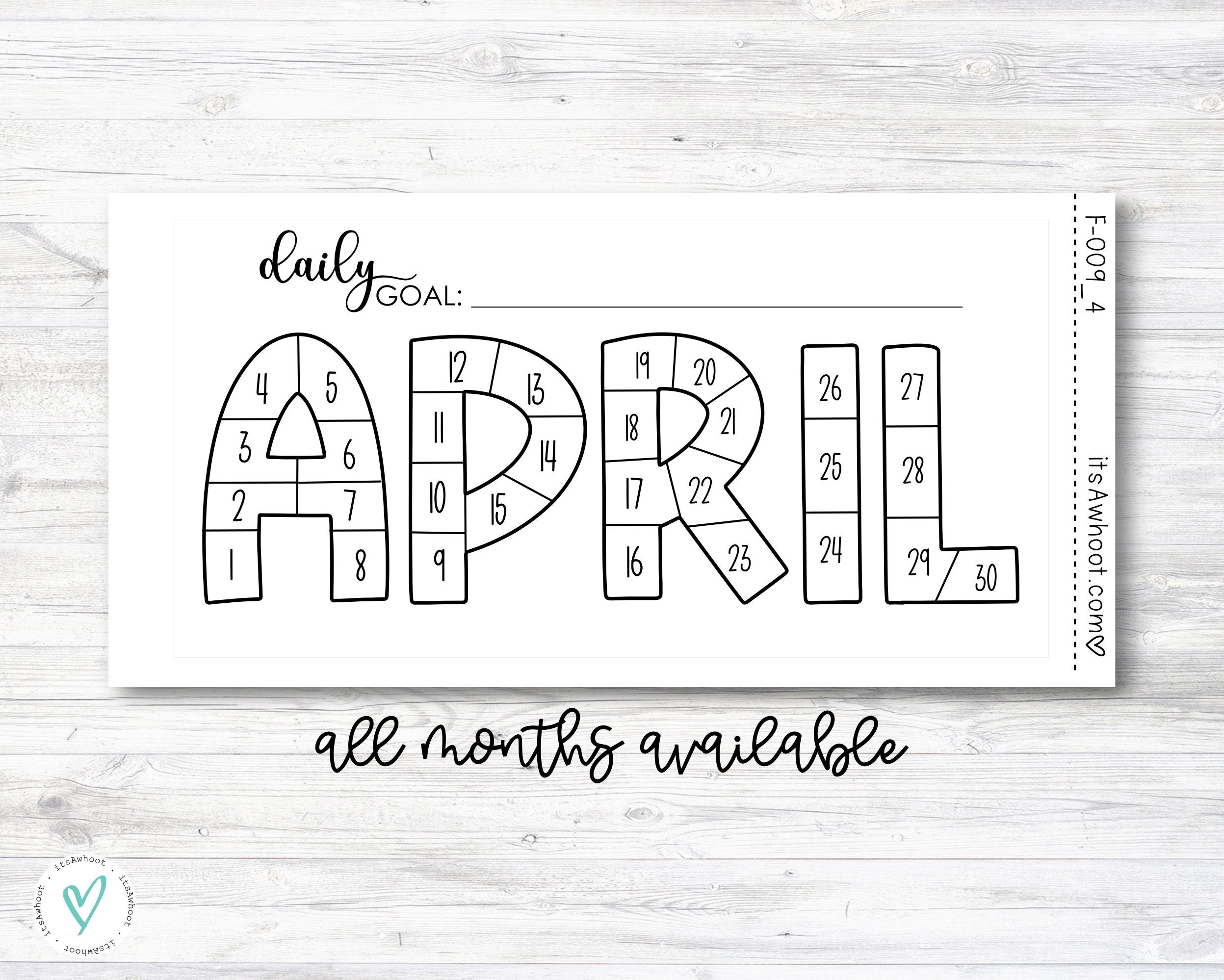 Daily Goals Habit Tracker Dashboard Sticker All Months Available F009 ...