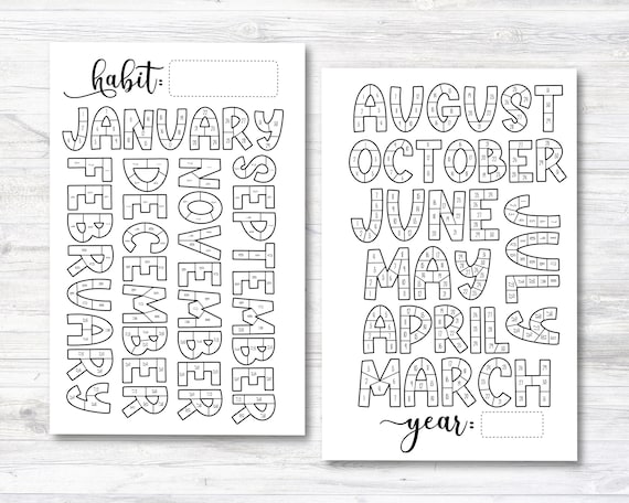 Habit Tracker Coloring Sheet Month Habit Tracker Coloring - Etsy