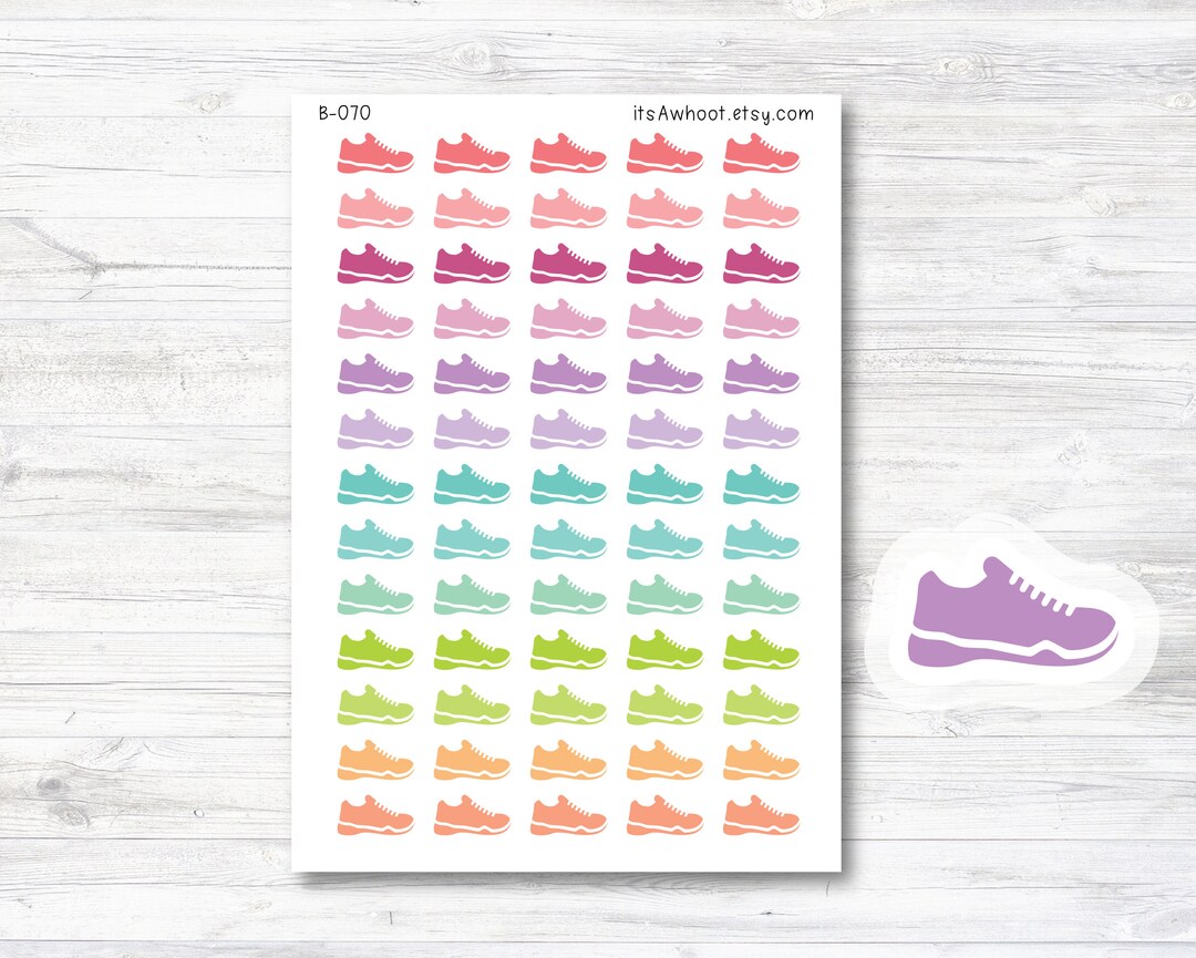 Sneaker/tennis Shoes/walking Planner Stickers (B070) - Etsy