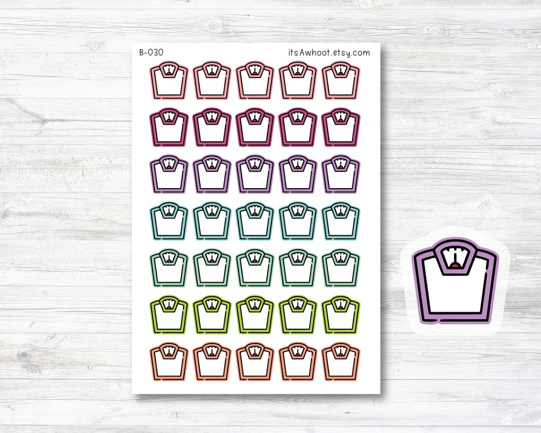 Weight Scale Planner Stickers, Scale Stickers (B030) - Etsy