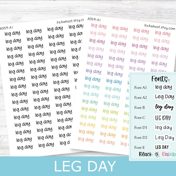 Leg Day Script - Etsy