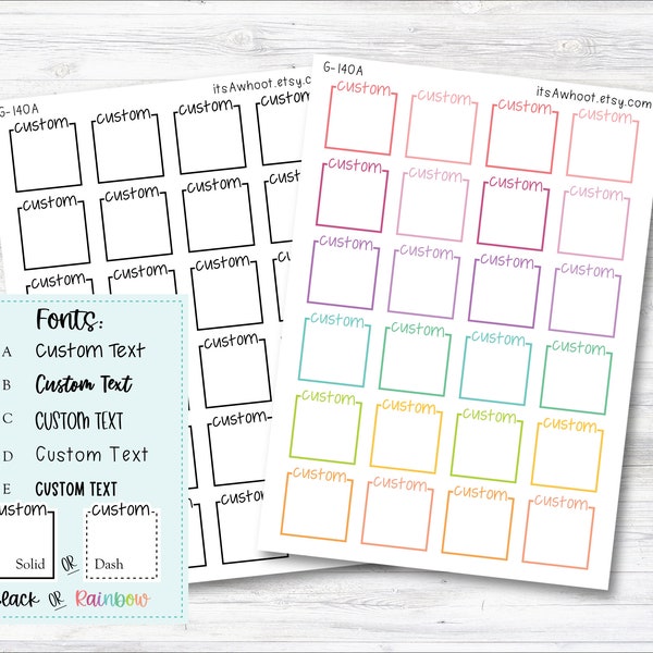 1x1 Custom Stickers - Etsy