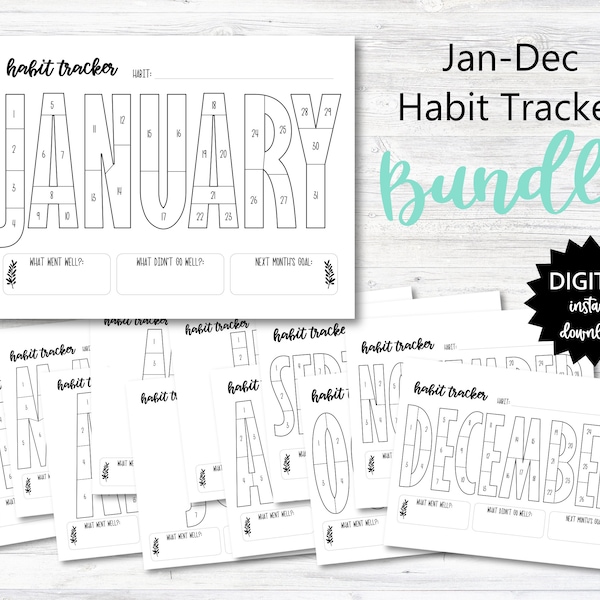 January Habit Tracker Coloring Sheet - Etsy