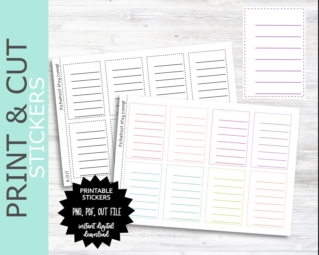 BLANK Habit Tracker Sidebar PRINT & CUT Planner Stickers (H017PC) - Etsy
