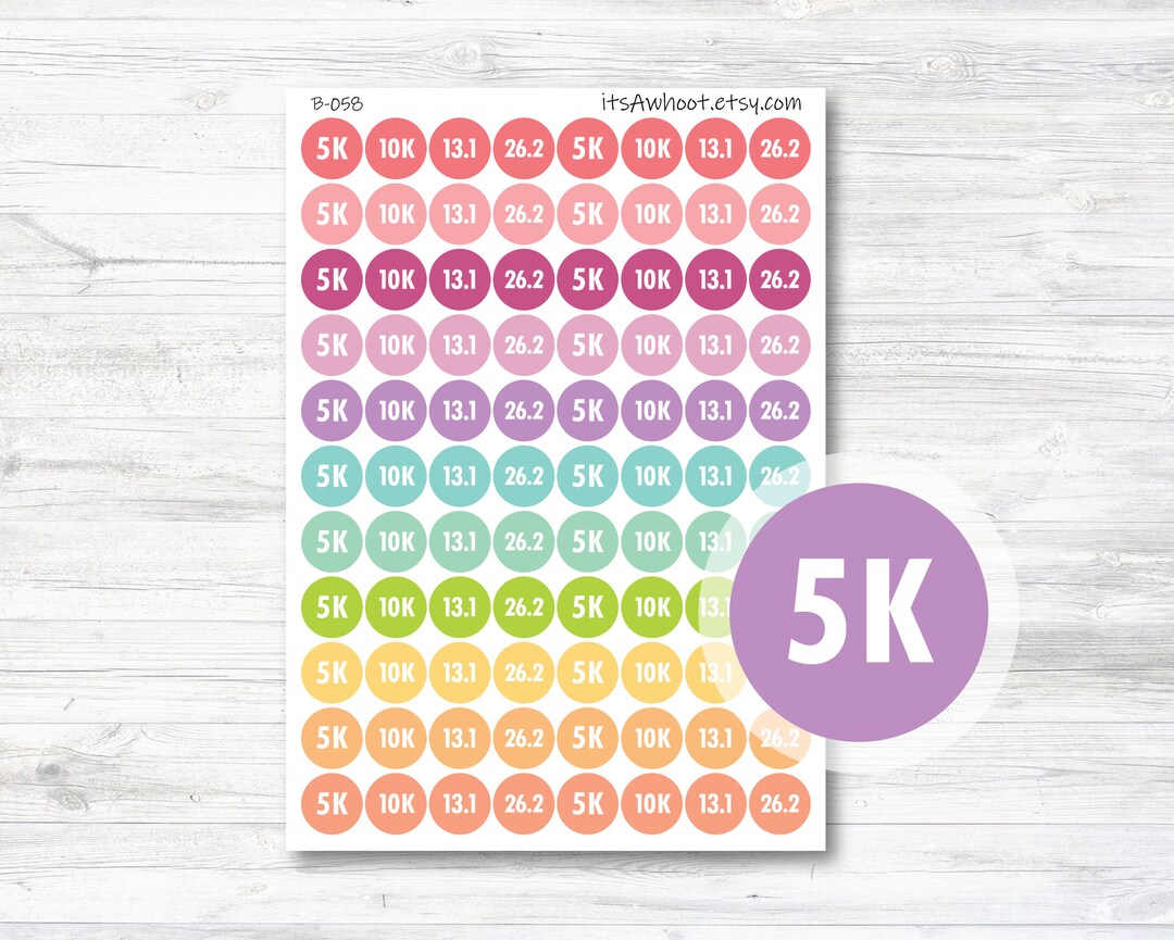 5K, 10K, 13.1, 26.2 Stickers, Race Stickers, Marathon Stickers, Half ...