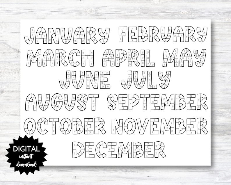 Habit Tracker Coloring Sheet Printable Month Habit Tracker - Etsy