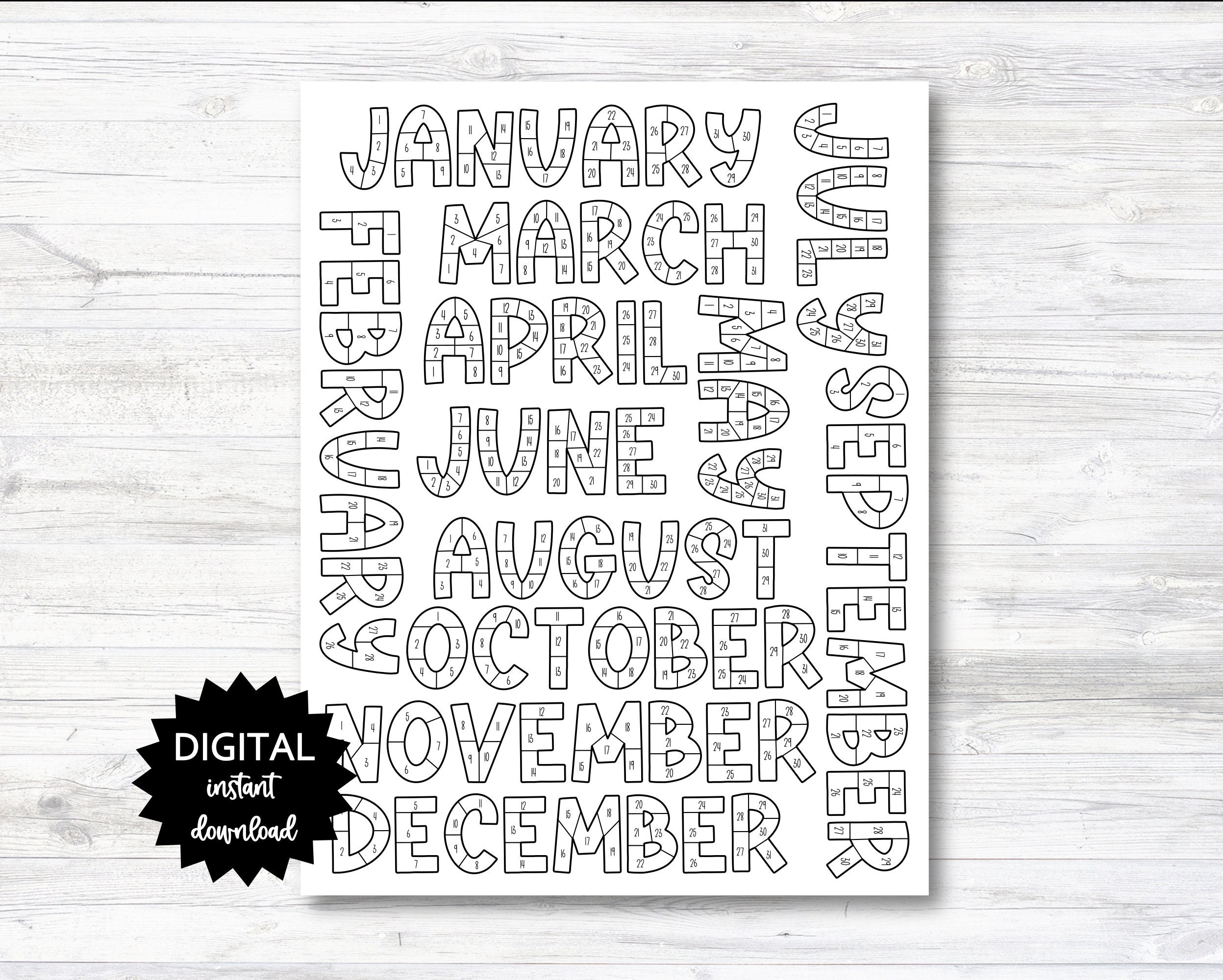 Habit Tracker Coloring Sheet Printable, Month Habit Tracker Coloring ...