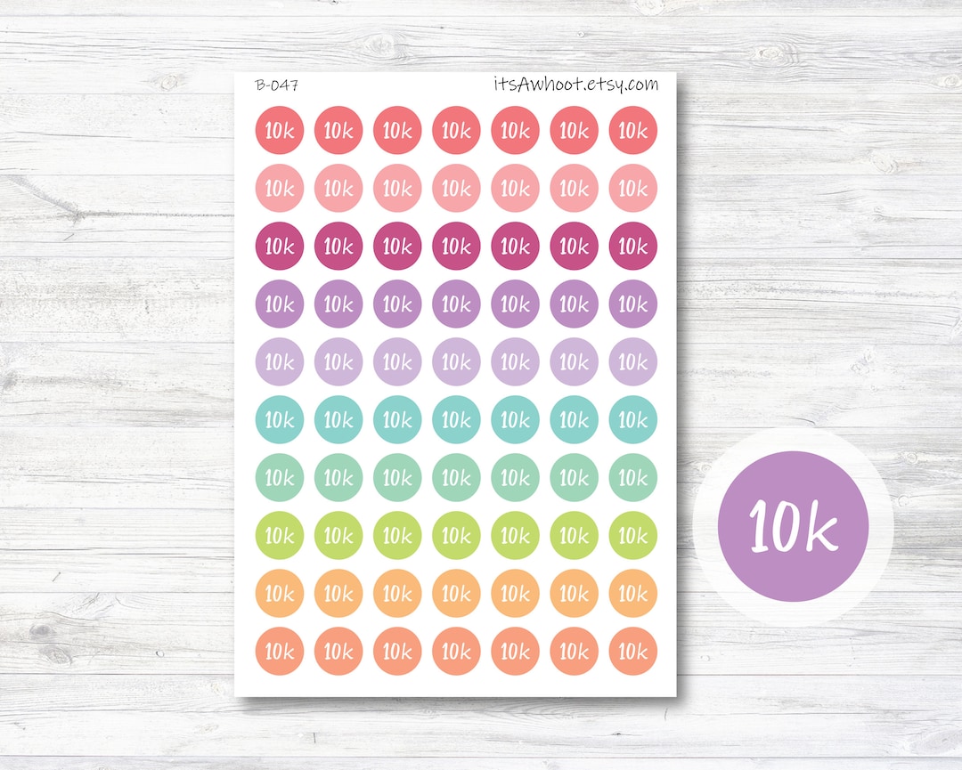 10k Steps Stickers - Large/70 Ct. (B047) - Etsy