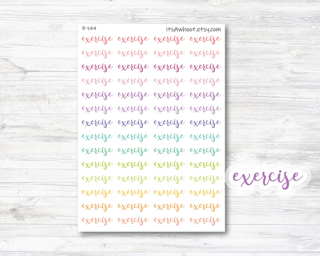 Exercise Script Stickers, Exercise Planner Sticker (B144) - Etsy