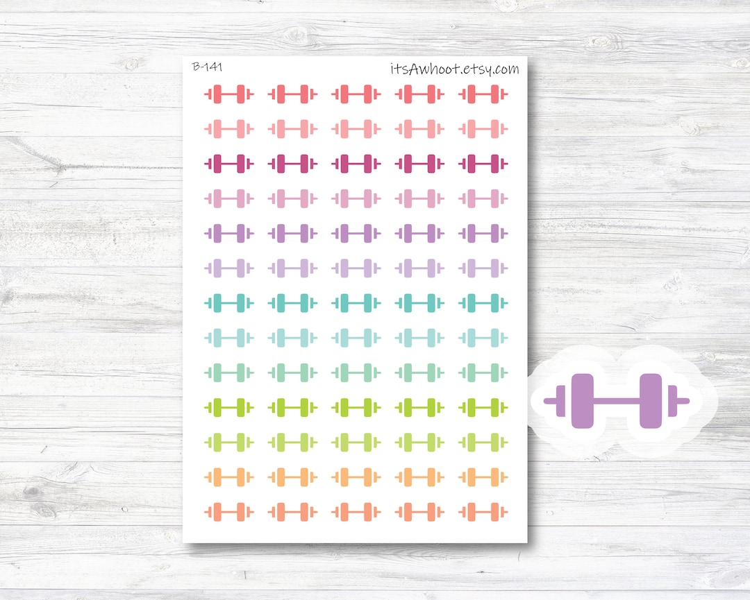 Weight Lifting Planner Stickers, Barbell Icon Stickers (B141) - Etsy