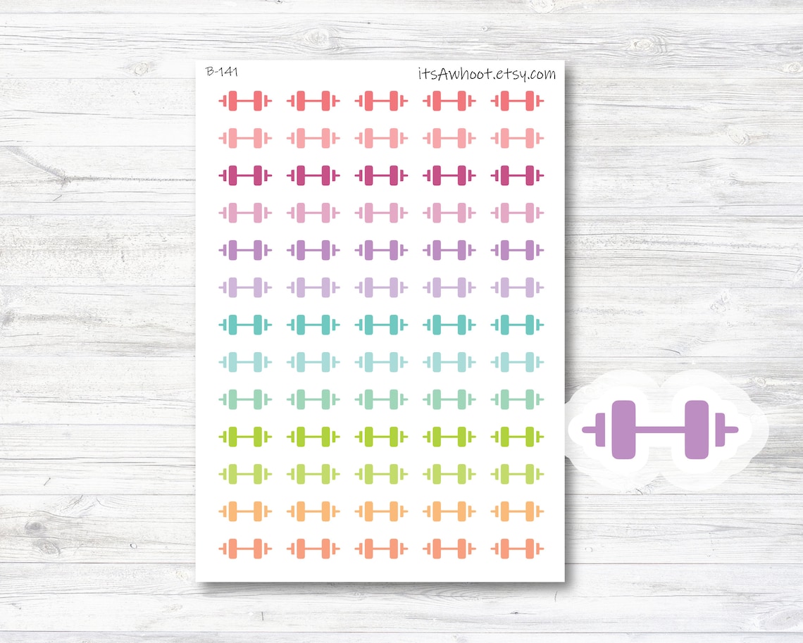 Weight Lifting Planner Stickers Barbell Stickers Weight - Etsy