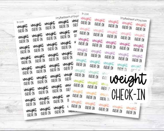 Weight Check-in Planner Sticker Weight Check in Sticker - Etsy