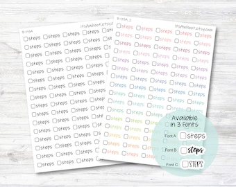 Steps Stickers Steps Script Planner Stickers Step Tracking - Etsy