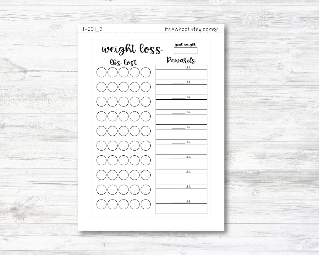 Weight Loss Dashboard Sticker, Weight Loss Rewards Stickers, Pounds ...
