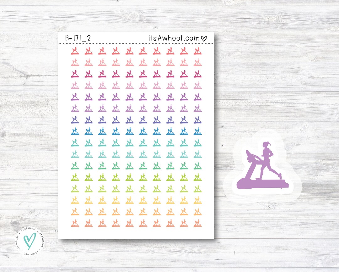 Treadmill Planner Stickers - Treadmill Girl Icon - Mini .25" Tall ...