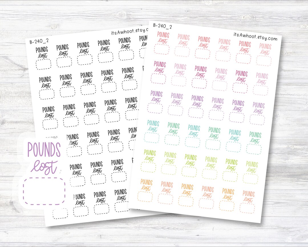 Pounds Lost Stickers, Pounds Lost Planner Stickers (B240_2) - Etsy