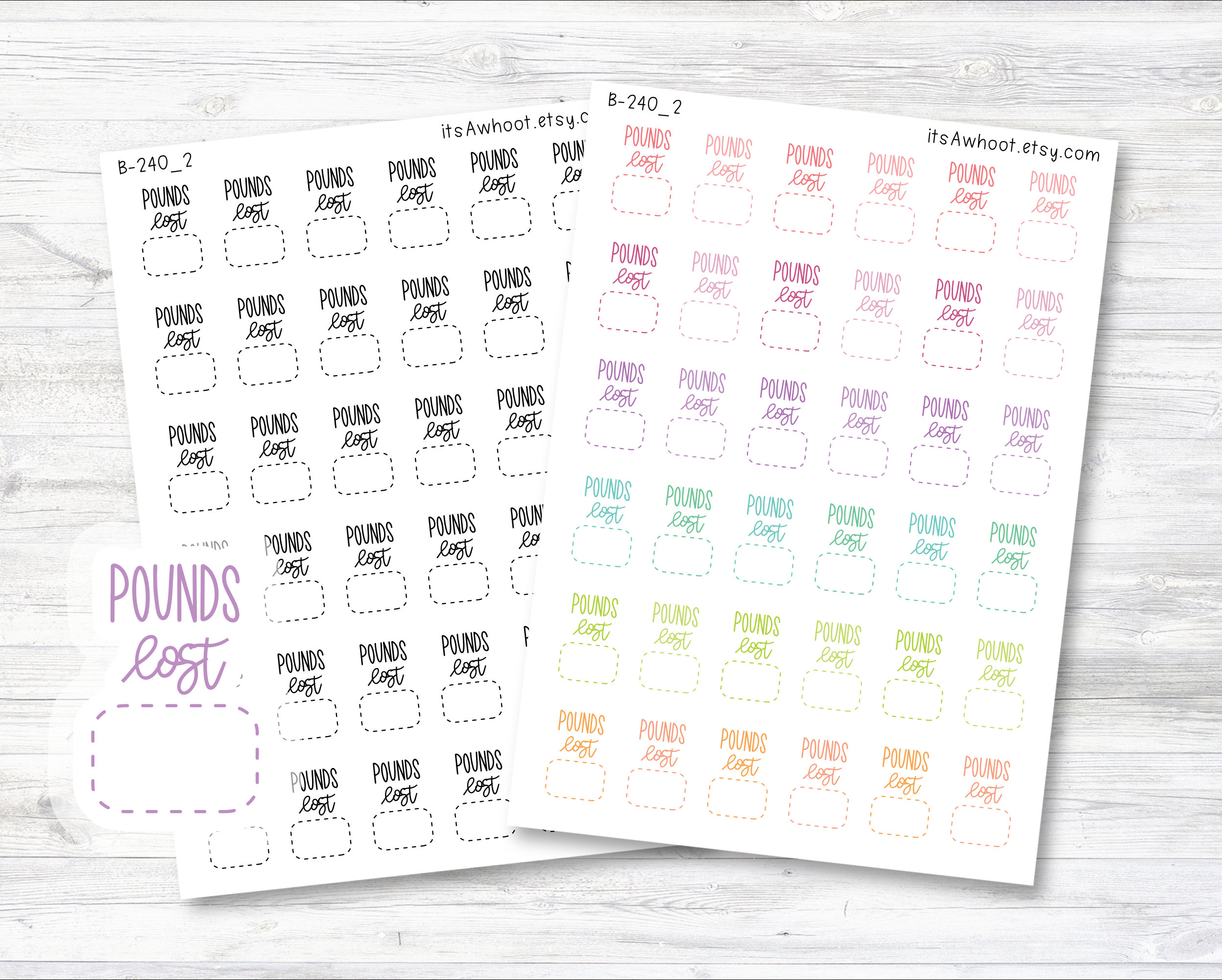 Pounds Lost Stickers, Pounds Lost Planner Stickers (B240_2) - Etsy