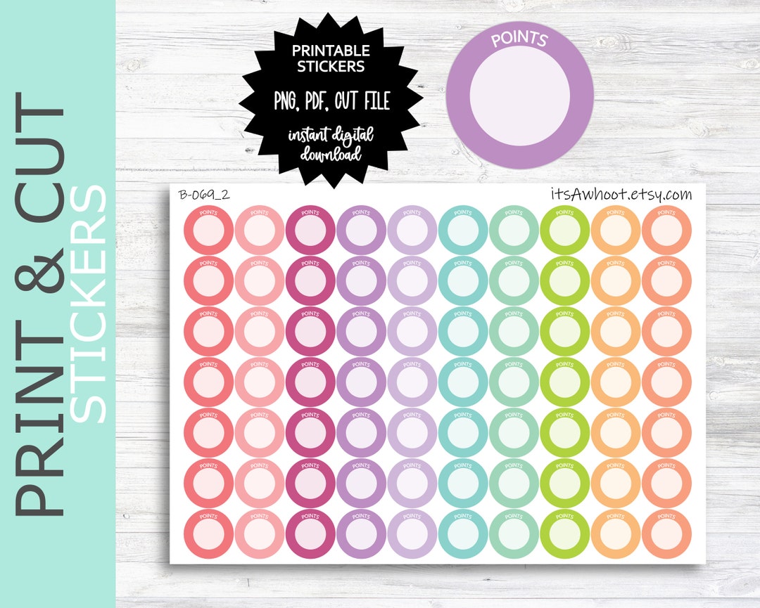 Points PRINT & CUT Planner Stickers (B069PC) - Etsy