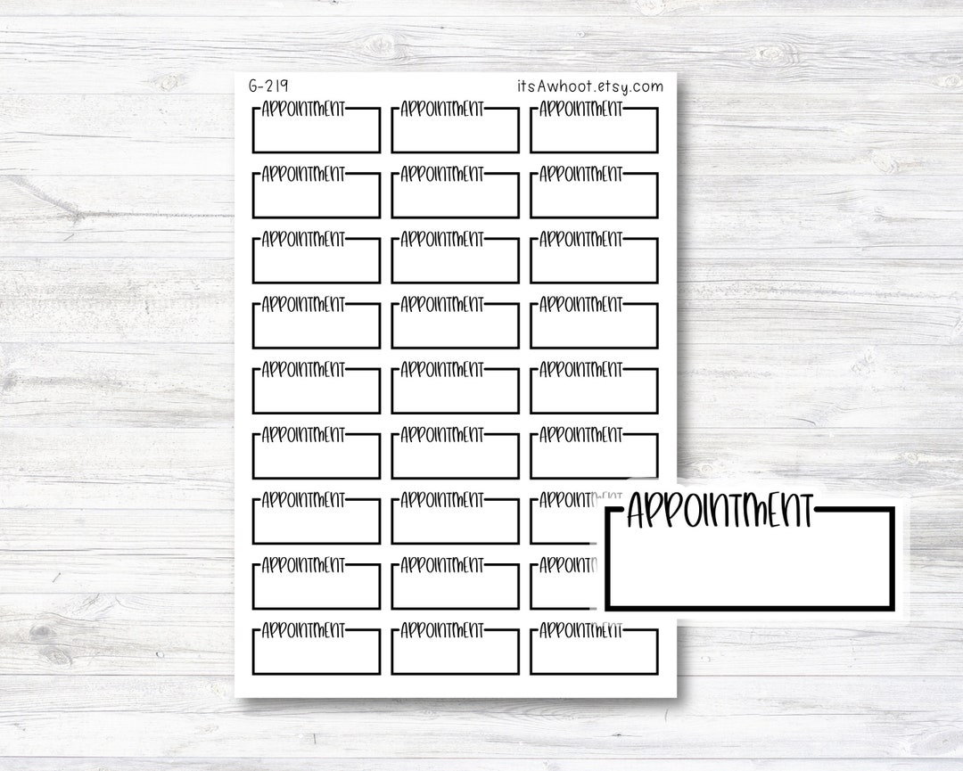 Appointment Planner Stickers, Appointment Box Label Sticker (G219) - Etsy