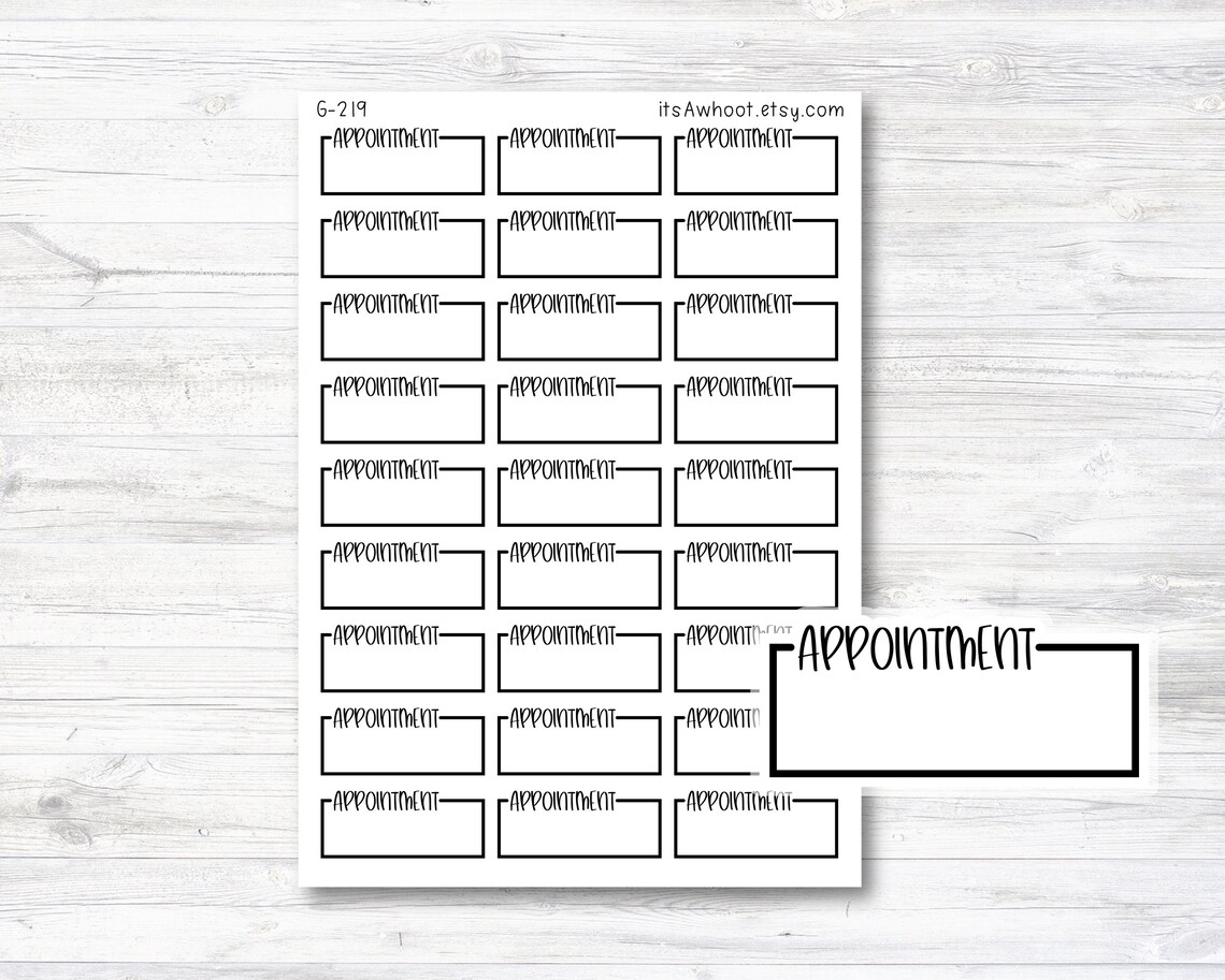 Appointment Planner Stickers, Appointment Box Label Sticker (G219) - Etsy