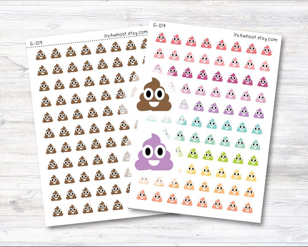 Poop Icon Stickers, Poop Planner Sticker (G109) - Etsy