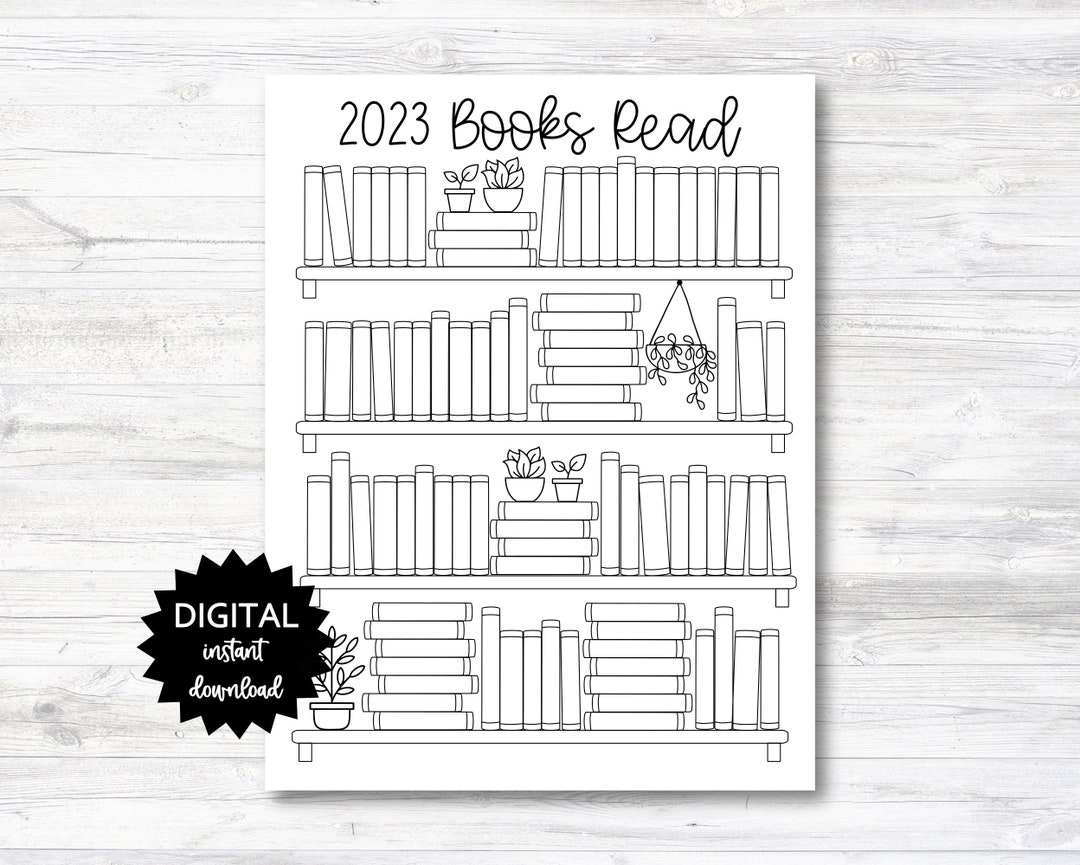 2023 Books Read Printable, Reading Tracker, Bookshelf Printable ...