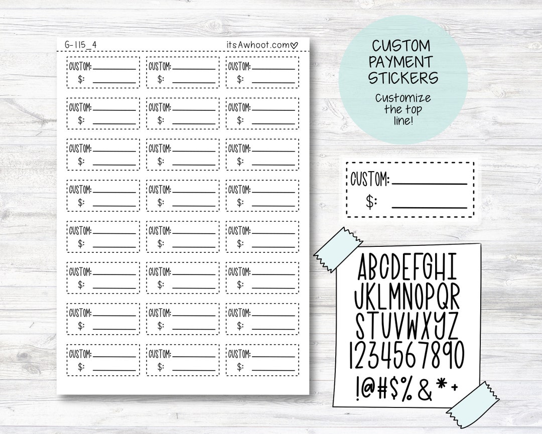 Personalized Payment/expense/funds Tracking Box Label Planner Stickers ...