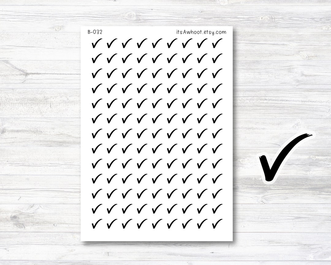 Check Mark Stickers (B032) - Etsy