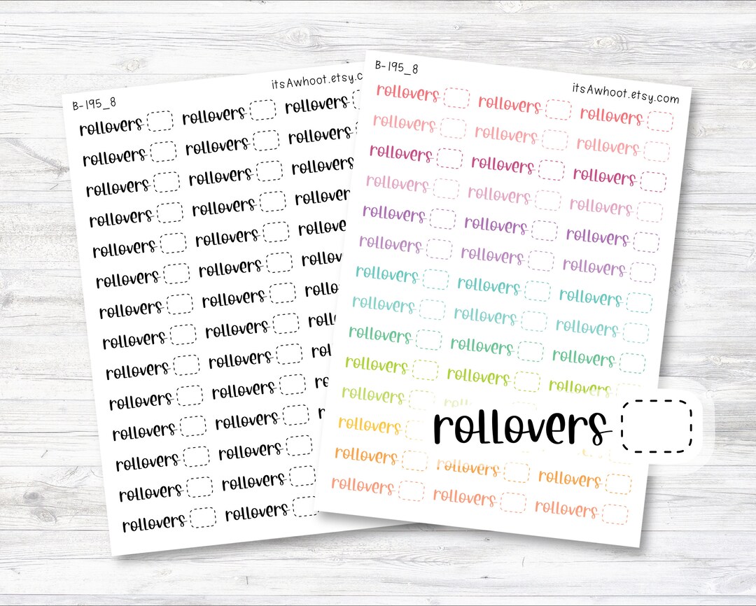 Rollovers Stickers, Rollovers Script Planner Stickers, Rollover Points ...