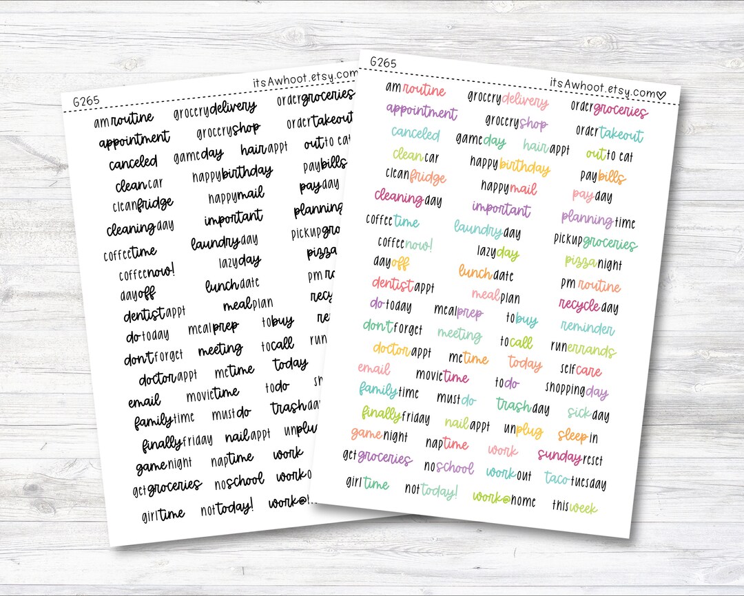 All the Things THIS WEEK - Mixed Script (G265) - Etsy